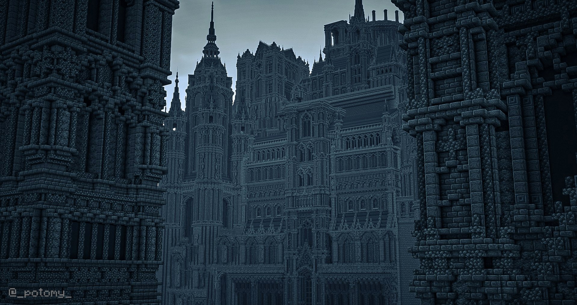 Город в стиле Bloodborne строят в Minecraft: фото