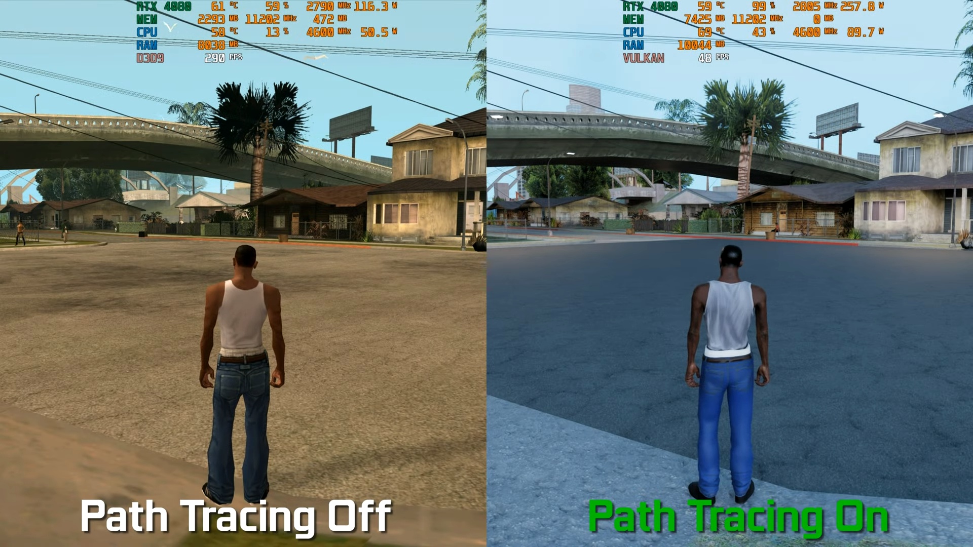 На GTA San Andreas испытали Nvidia RTX Remix и трассировку пути
